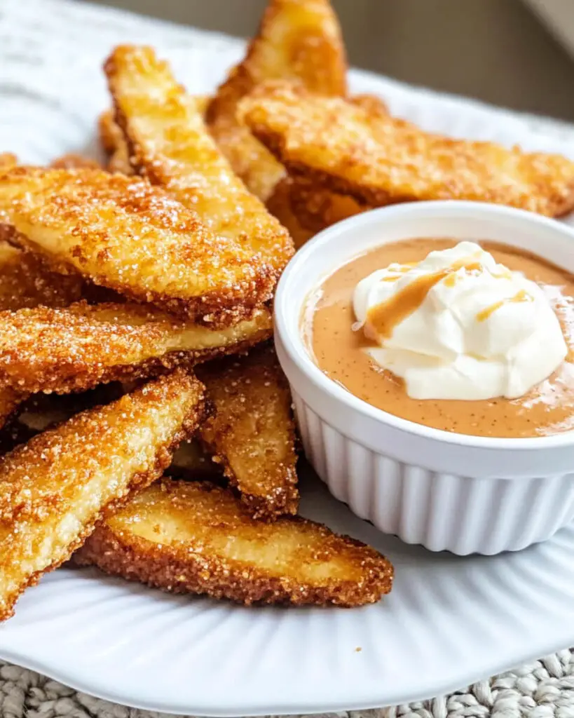 Air Fried Apple Wedges with Caramel Whipped Cream Dipping Sauce - Recipes