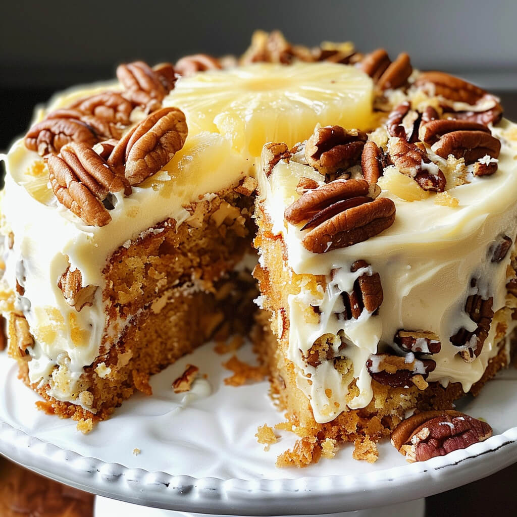 Southern Creamy Pineapple Pecan Cake - Recipes