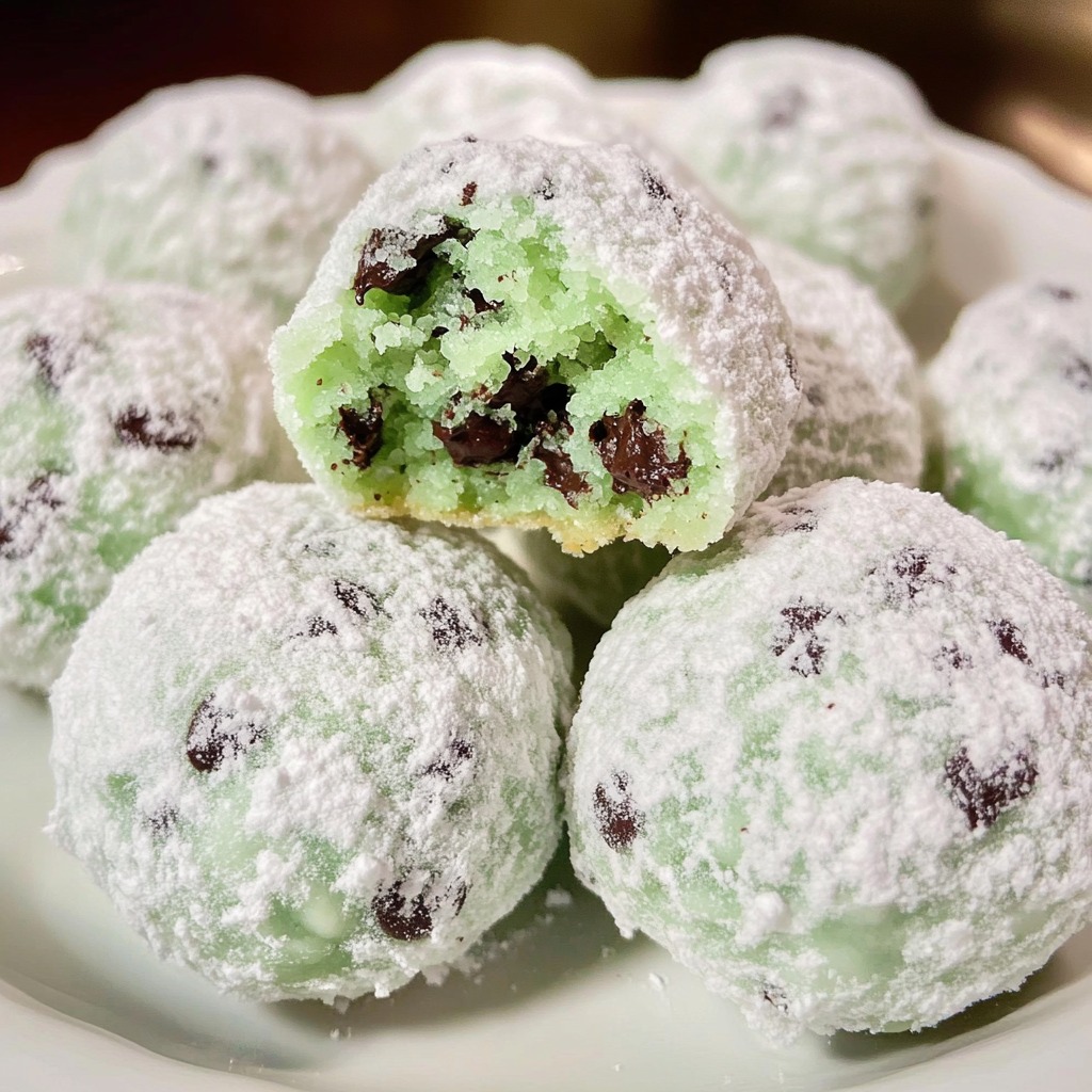 Mint Chocolate Chip Snowball Cookies - Recipes