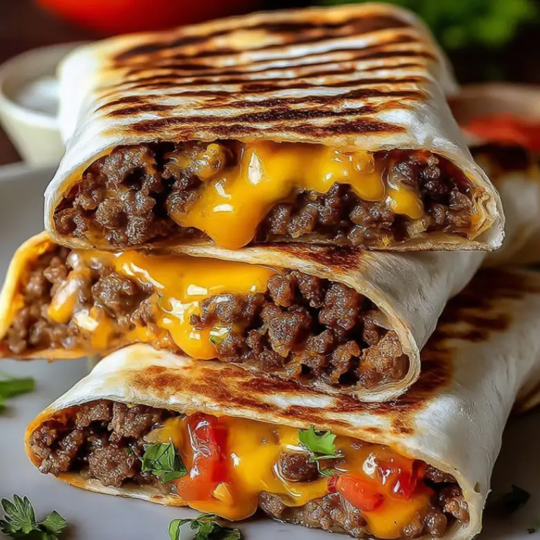 Grilled Cheeseburger Wraps Recipe - Recipes
